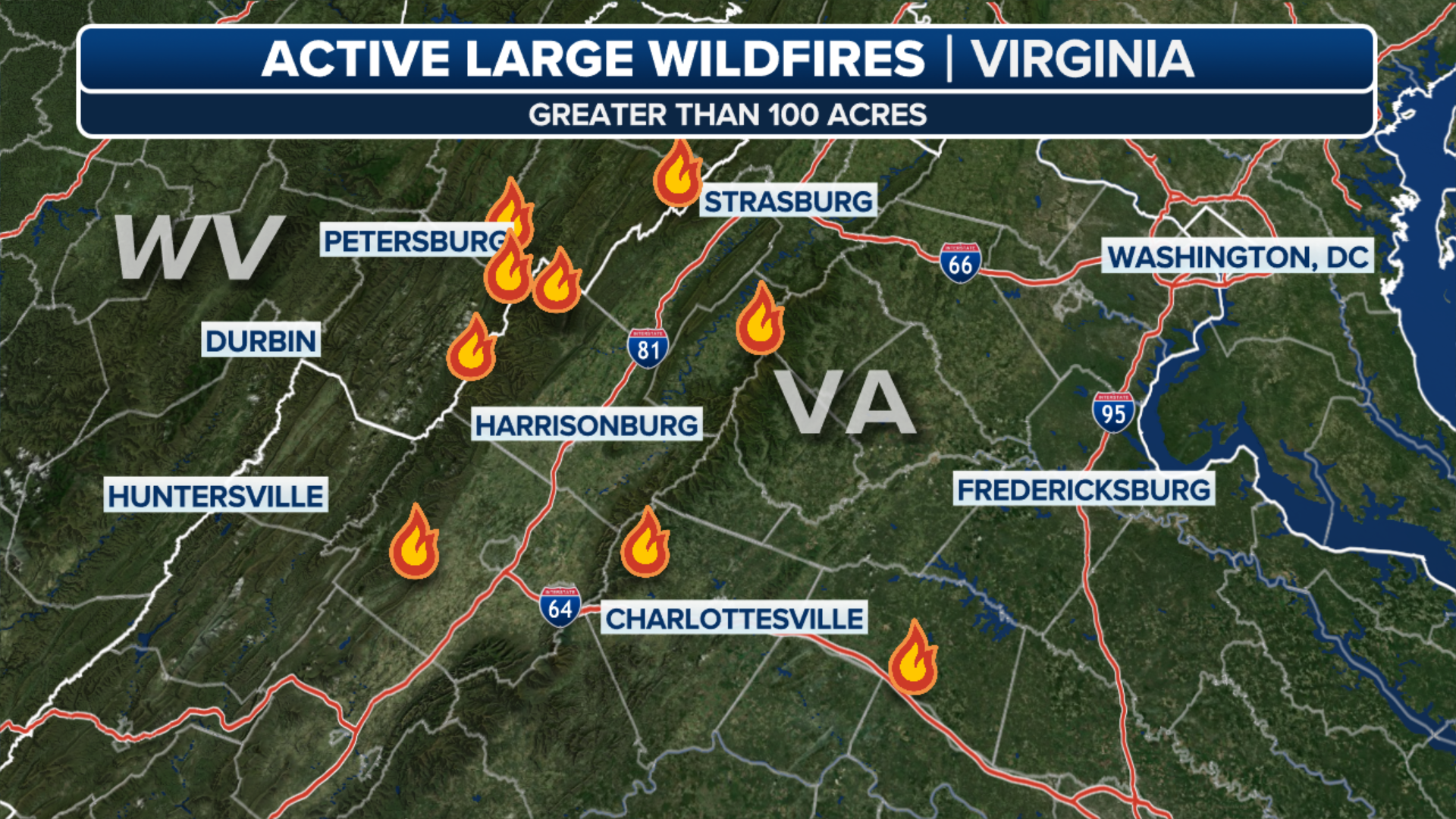 Dozens of wildfires erupt during blustery conditions along Appalachian Mountains | Fox Weather